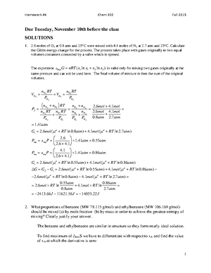 HW7 S23 - HW #7 - Homework #7 Chem 300 Spring 2023 1 Due Tuesday, May ...