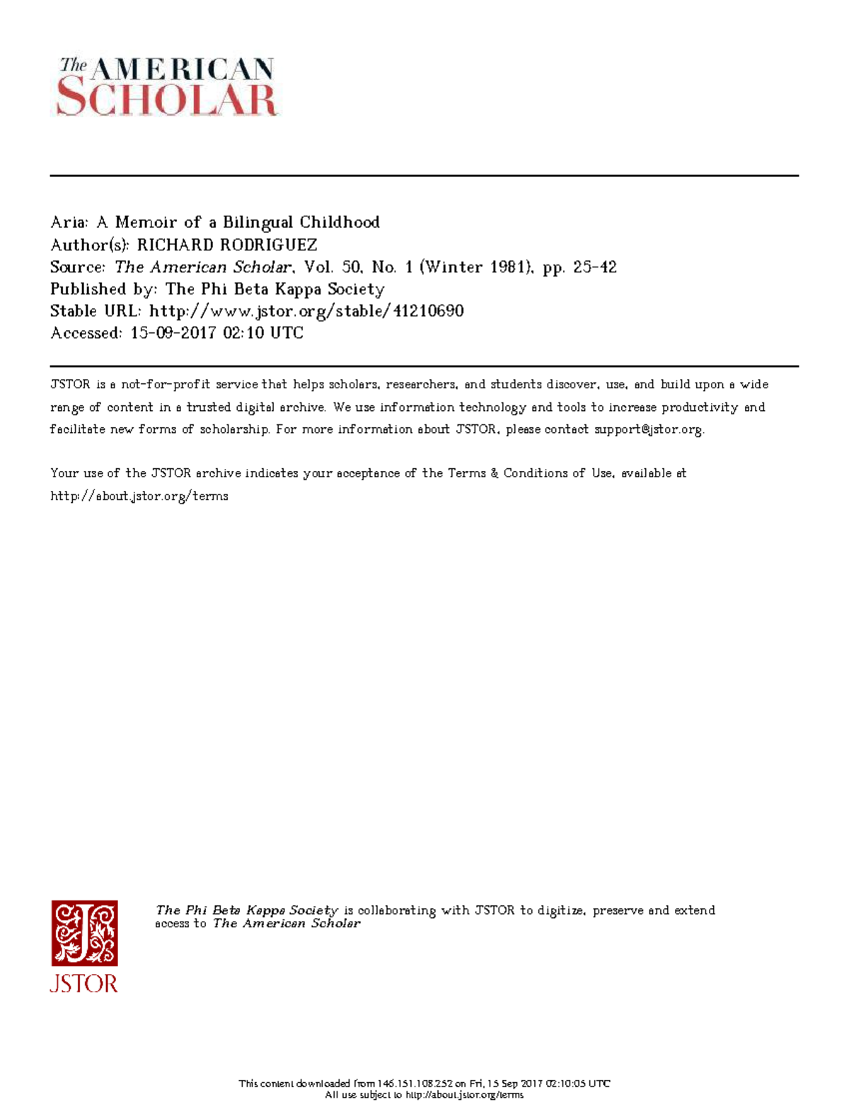 [Short Story] Rodriguez-Memoir of a Bilingual Childhood ...