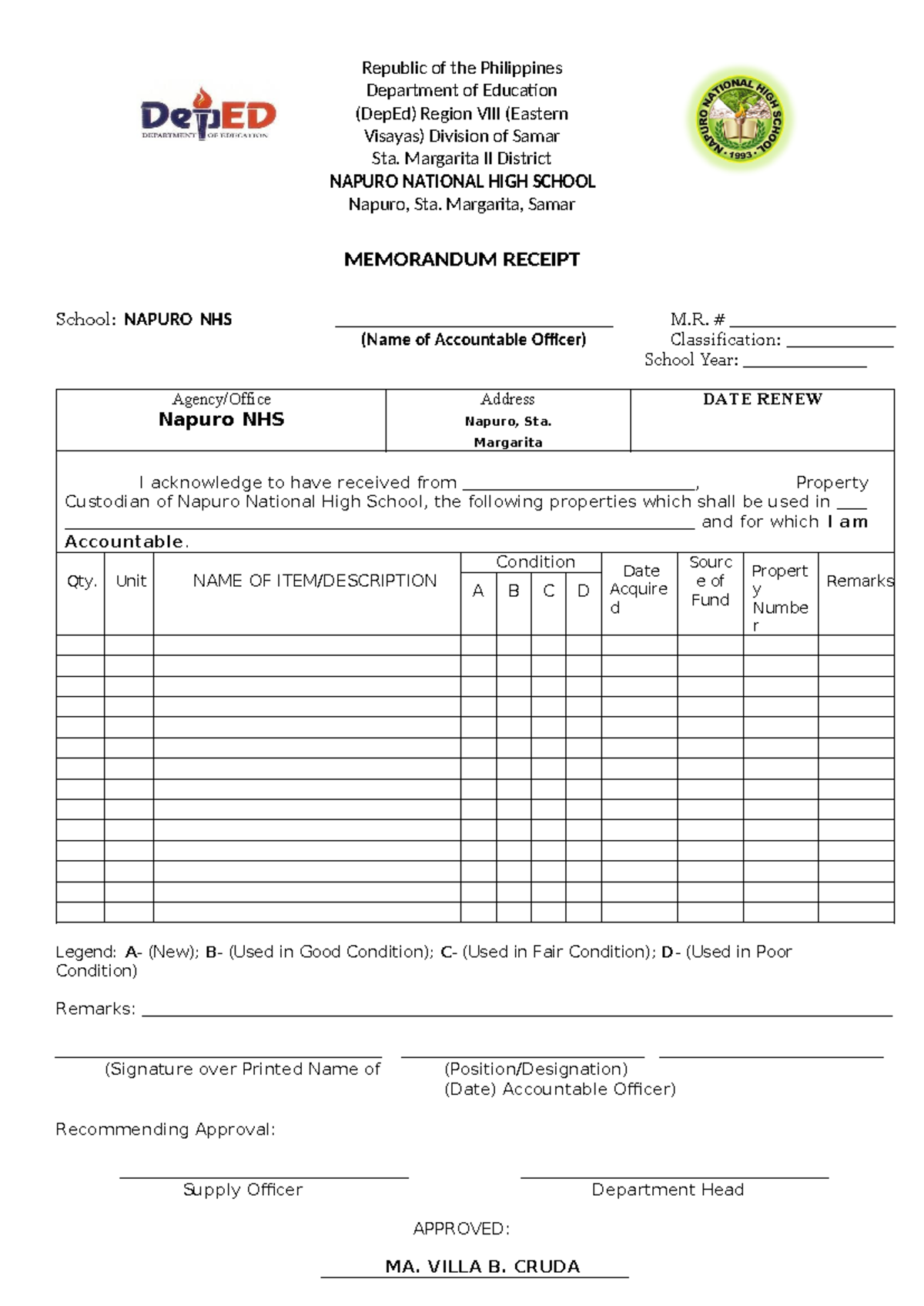 Memorandum-receipt-mr compress - Republic of the Philippines Department ...