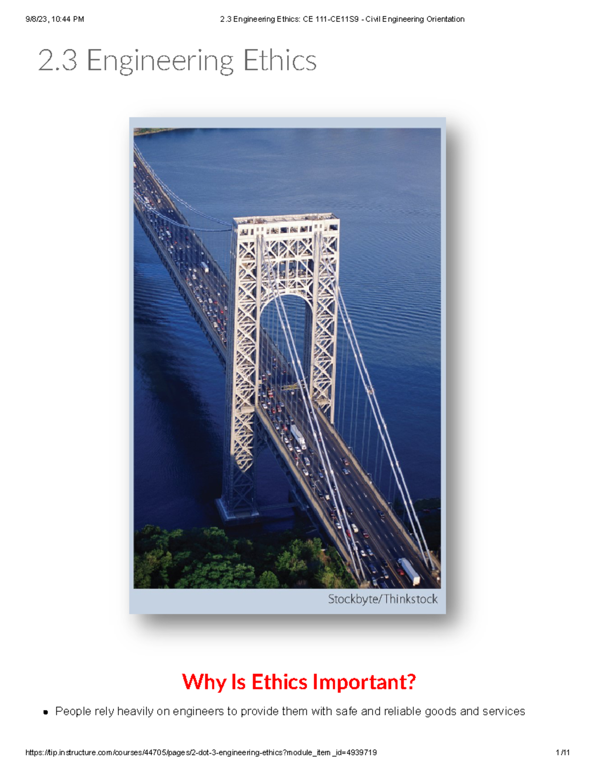 2.3 Engineering-Ethics CE-111 Civil Engineering Orientation - 2 ...