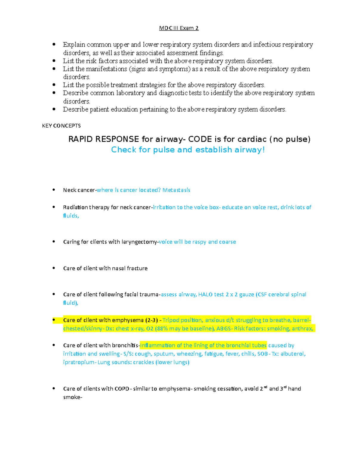 MDC 3 Exam 2 - study guide - MDC III Exam 2 Explain common upper and ...
