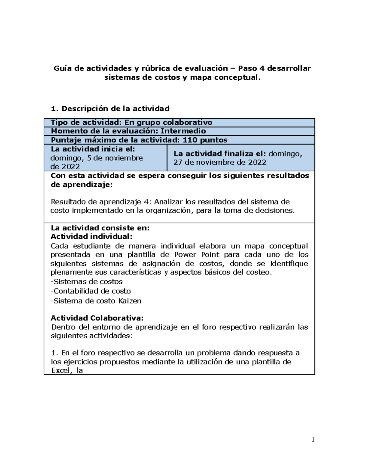 Guía de actividades y rúbrica de evaluación - Unidad 3 - Paso 4- Desarrollar sistemas de costos ...