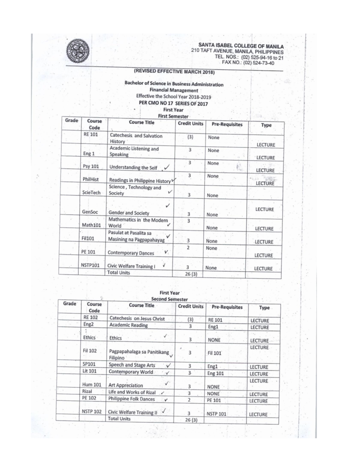 Bachelor of Science in Business Major in Financial Management ...