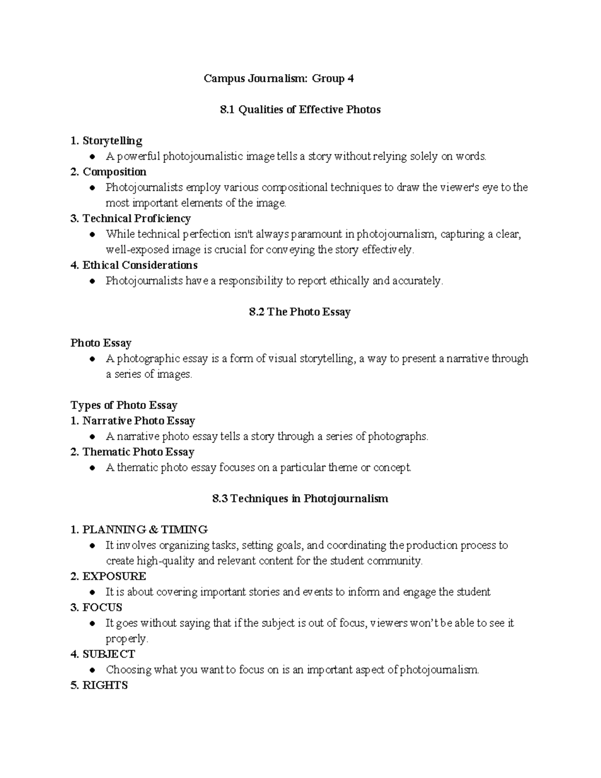 Campus journalism 3rd year - Campus Journalism: Group 4 8 Qualities of ...