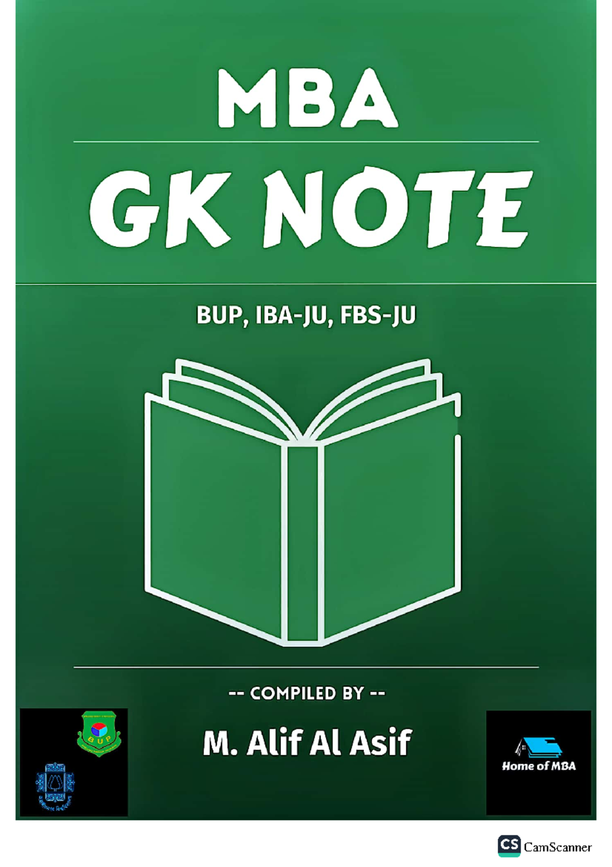 MBA GK NOTE - MBA GK NOTE FOR PROFESSIONAL MBA - MBA GK NOTE BUP, COMPILED UP M. Alif Al Asif ...