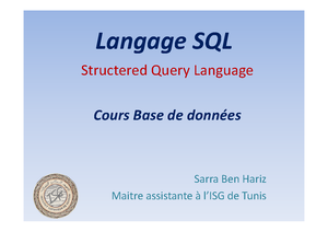 Cours MLD - Base de Données SQL - Base de données : Passage du MCD au MLD Le modèle logique des ...
