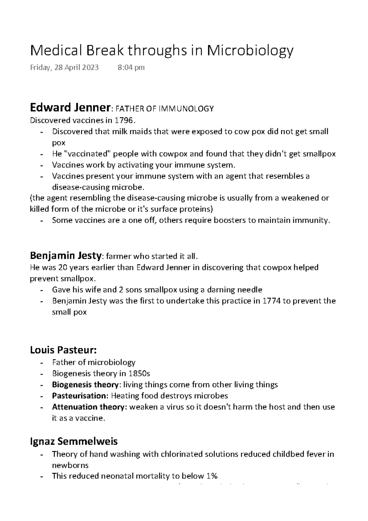 Medical Break throughs in Microbiology - Edward Jenner: FATHER OF ...