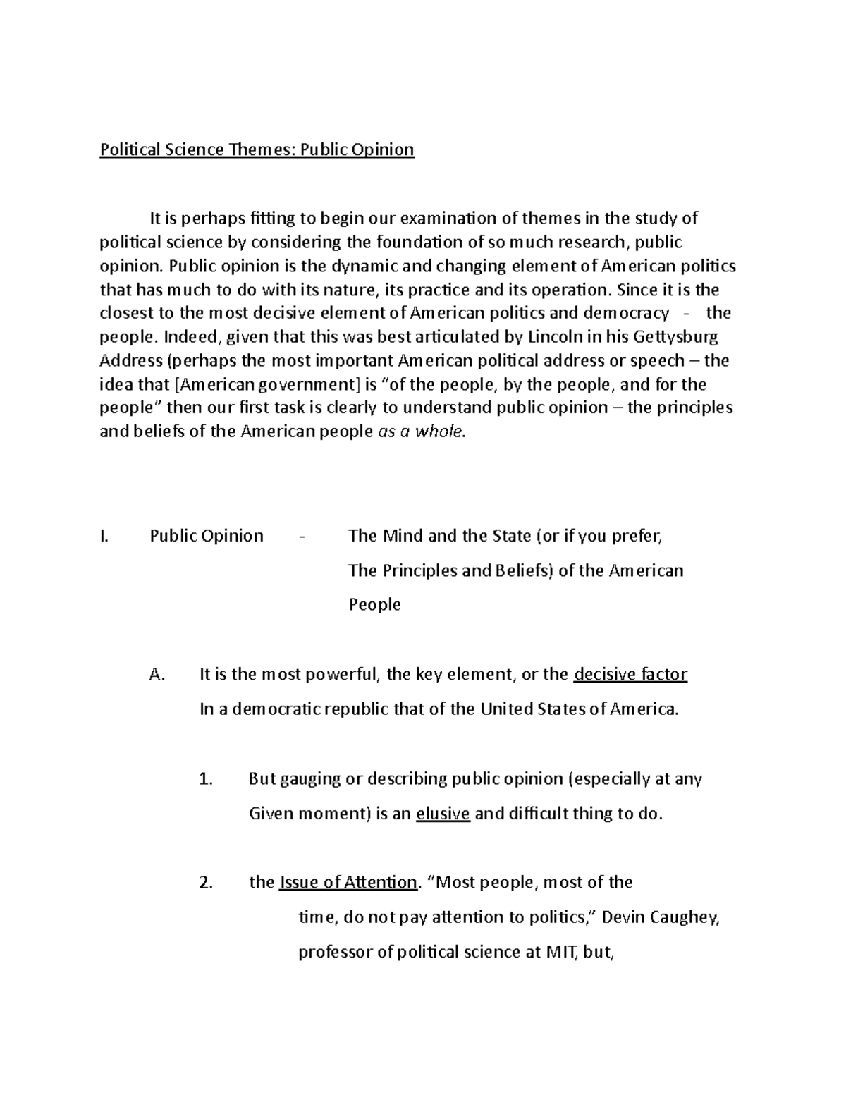 Political Sciencce Seminar Themes Public Opinion - Political Science ...