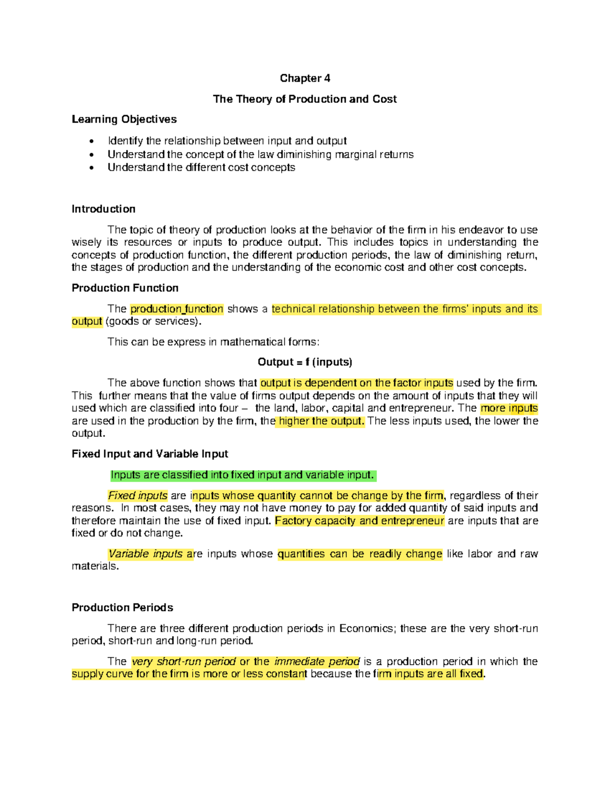 Chapter 4 - This material intends to help students in the subject ...