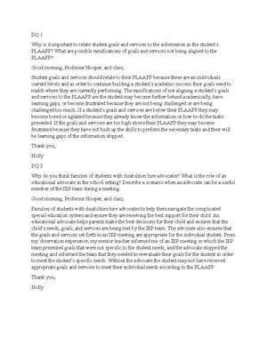 Topic 4 IEP Goals and Measuring Progress assignment - Laura Iappini ...