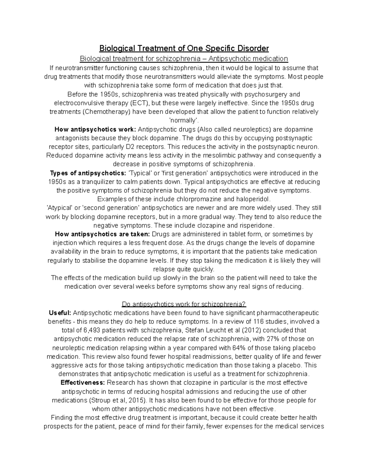 Issues in Mental Health - The Medical Model - Biological Treatment of ...