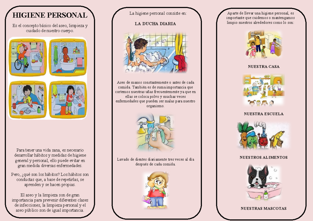 Triptico de la Higiene Personal 2 - HIGIENE PERSONAL Es el concepto básico del aseo, limpieza y ...