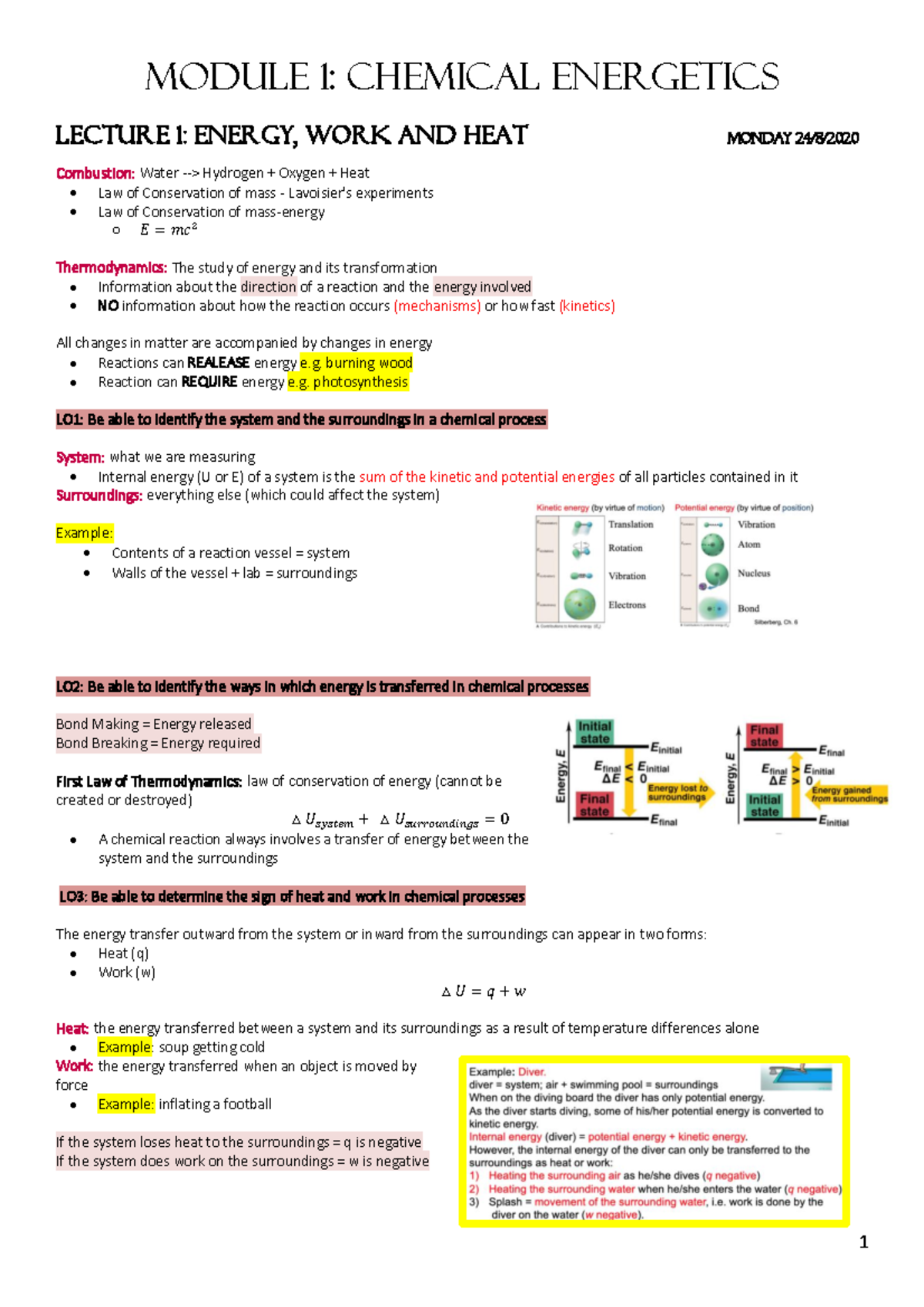Module 1 - Chemical Energetics - CHEM1612 - USyd - Studocu