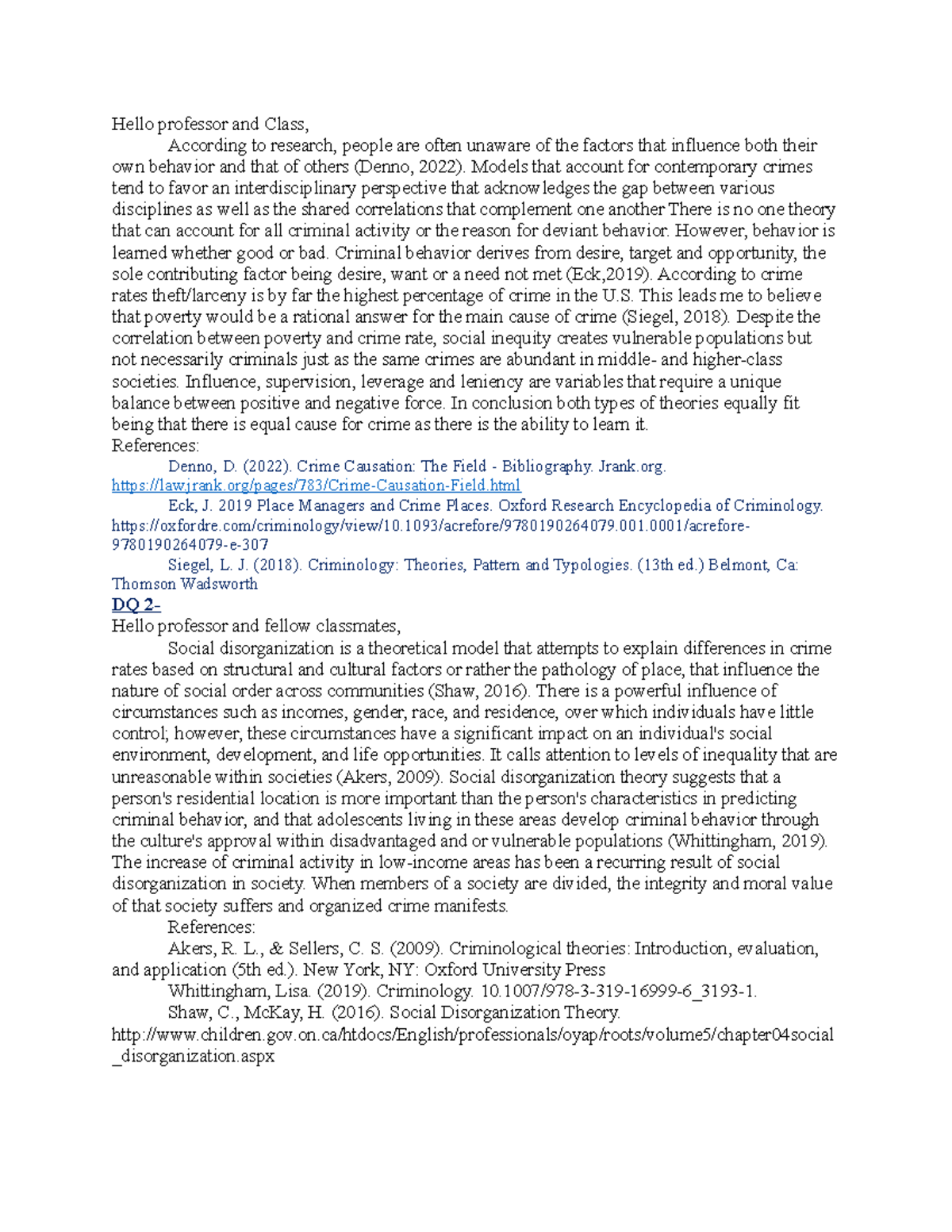 Hello professor and Class - Hello professor and Class, According to ...