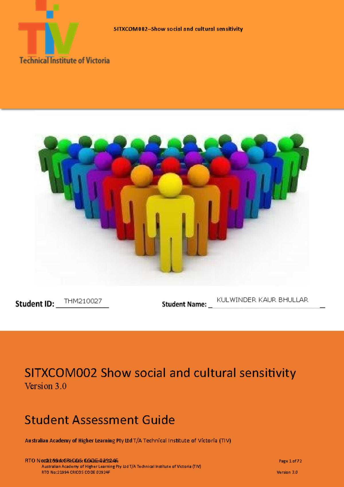 Sitxcom 002 Show Social and Cultural Sensitivity - SITXCOM002 Show ...