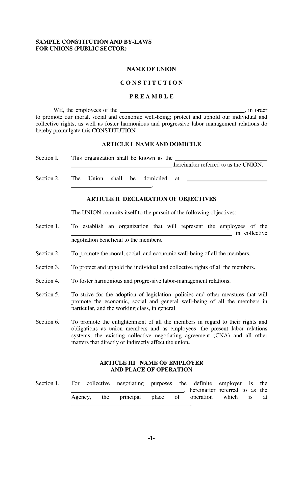 Sample-CBL-Public - SAMPLE CBL - SAMPLE CONSTITUTION AND BY-LAWS FOR ...