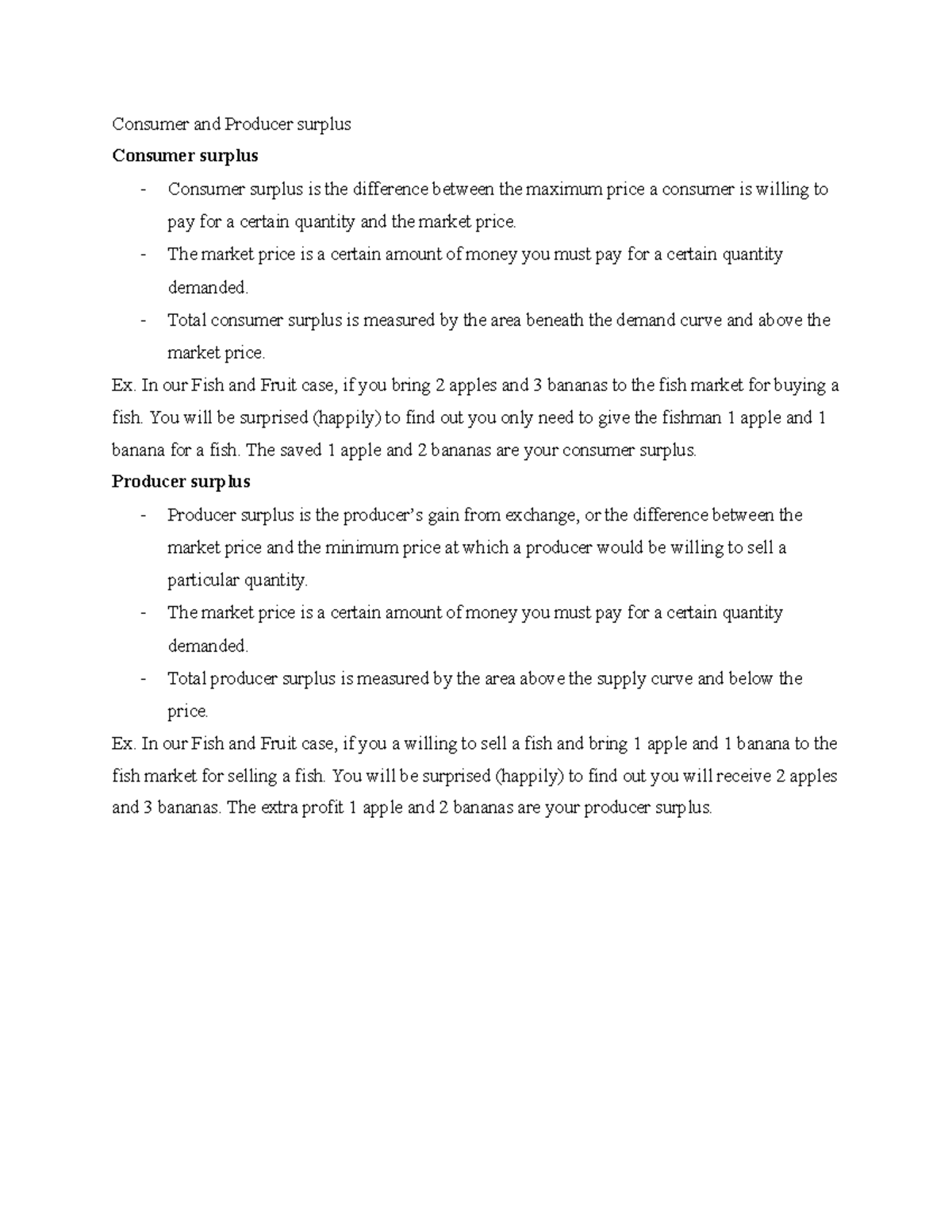 Consumer and Producer surplus - Consumer and Producer surplus Consumer ...