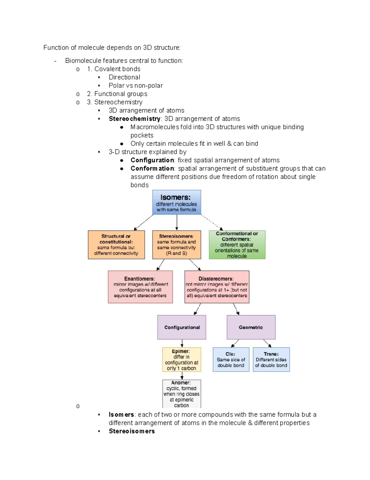 Biochemistry Week 1-1 - Dr. Kyle Murphy - Function of molecule depends ...