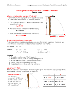 Projectile Motion Practice 2 - Projectile Motion – Practice Problems II ...