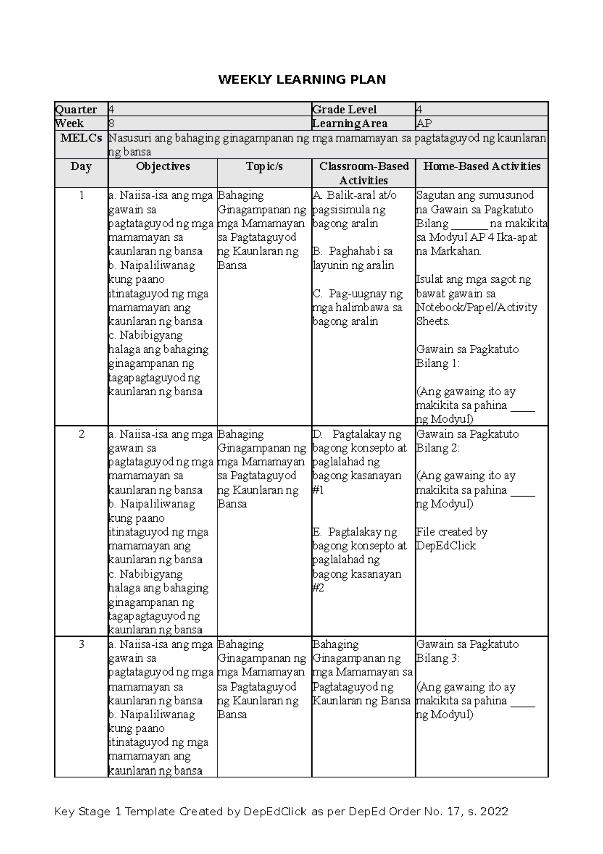 Inbound 356006360566404395 WEEKLY LEARNING PLAN Quarter 4 Grade Level inbound-356006360566404395-weekly-learning-plan-quarter-4-grade-level