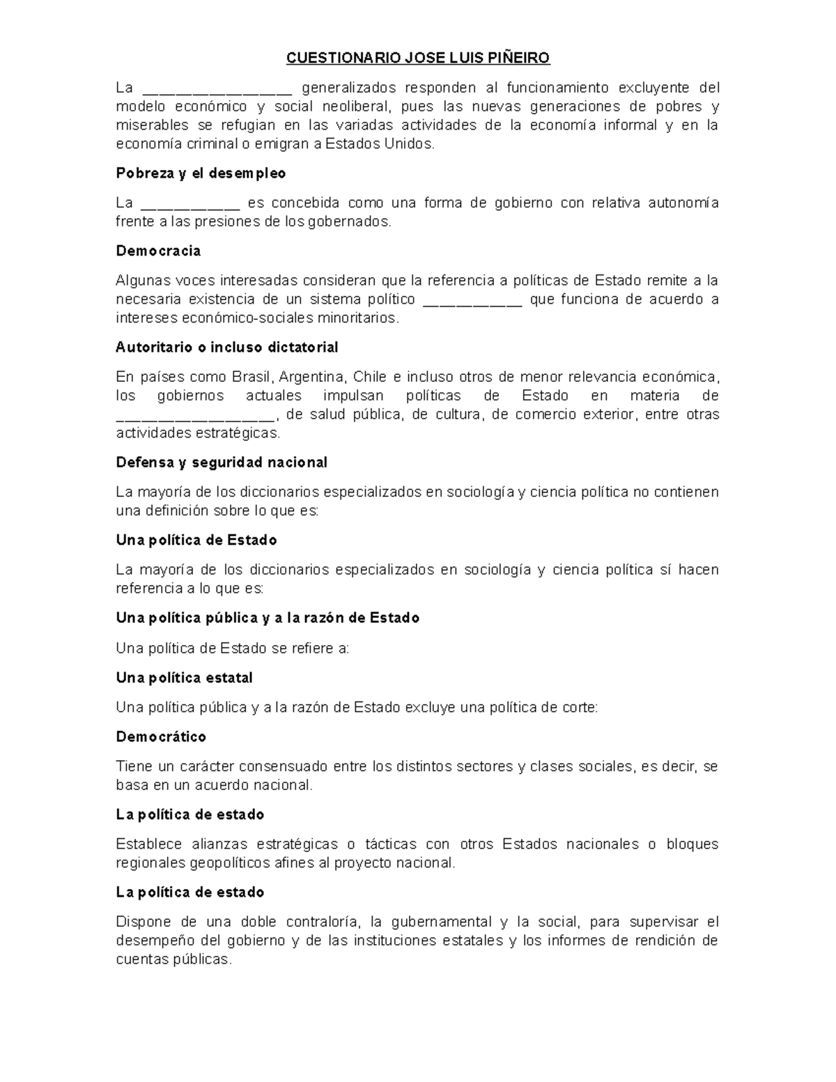 Cuestionario Libro Piñeiro JOSE LUIS 5 - CUESTIONARIO JOSE LUIS PIÑEIRO ...