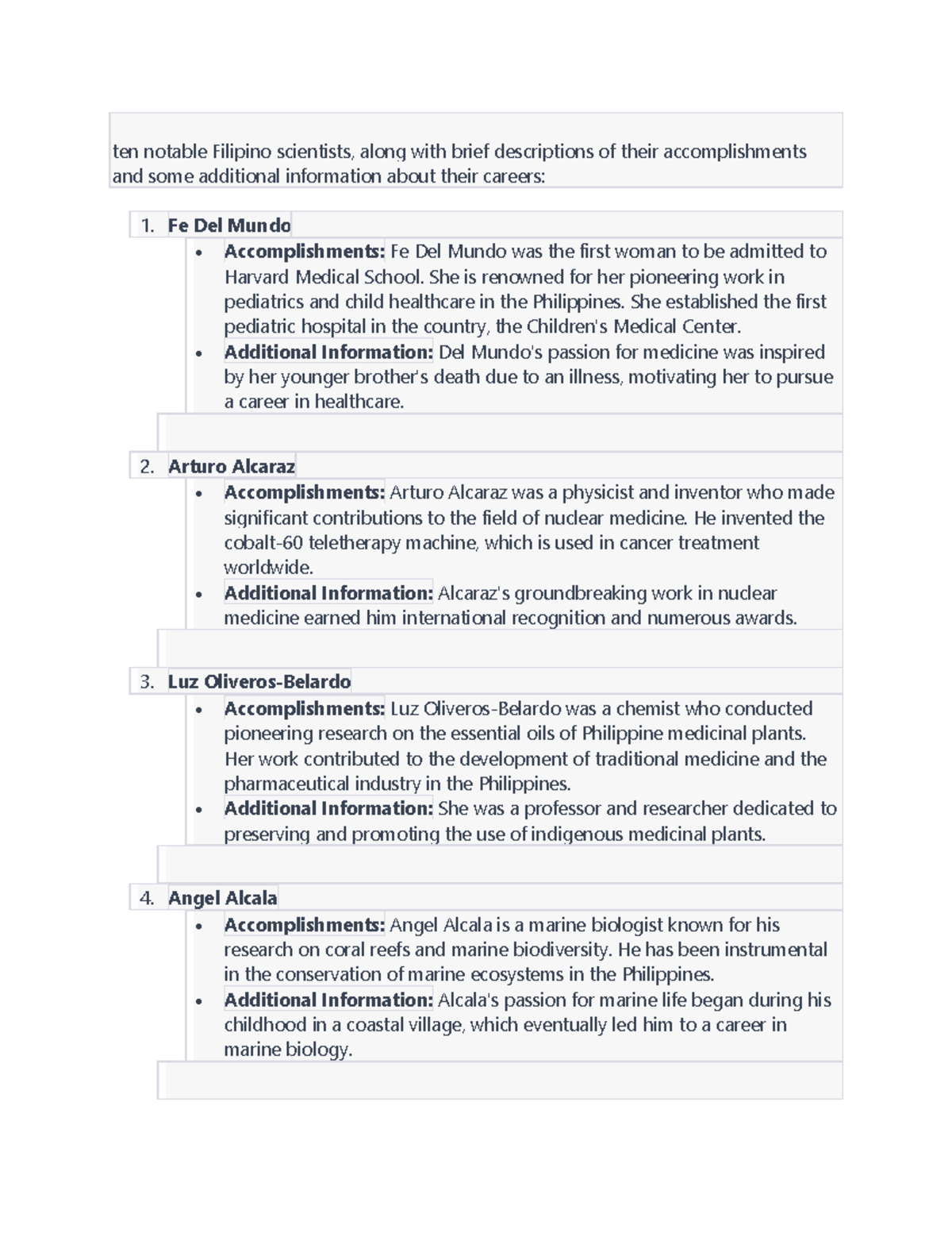 Ten notable Filipino scientists - Fe Del Mundo • Accomplishments: Fe ...