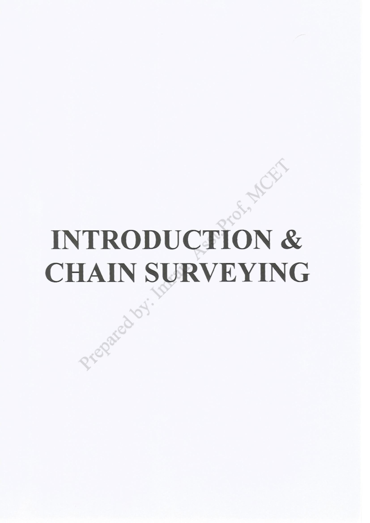 Surveying sahas LOR - INTRODUCTION CHAIN SURVEYING INTRODUCTION CHAIN ...