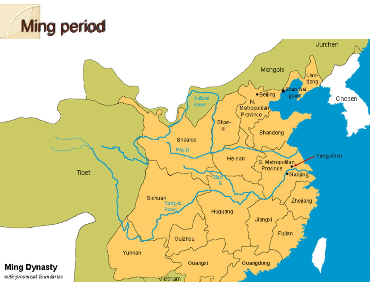 11 Ming - practice notes - Ming period Ming Dynasty (1368-1644) Ethnic ...
