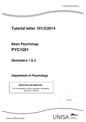 PYC1501 Unit 1 Human nervous system OER 2022 - Unit 1 : Human nervous system - Studocu