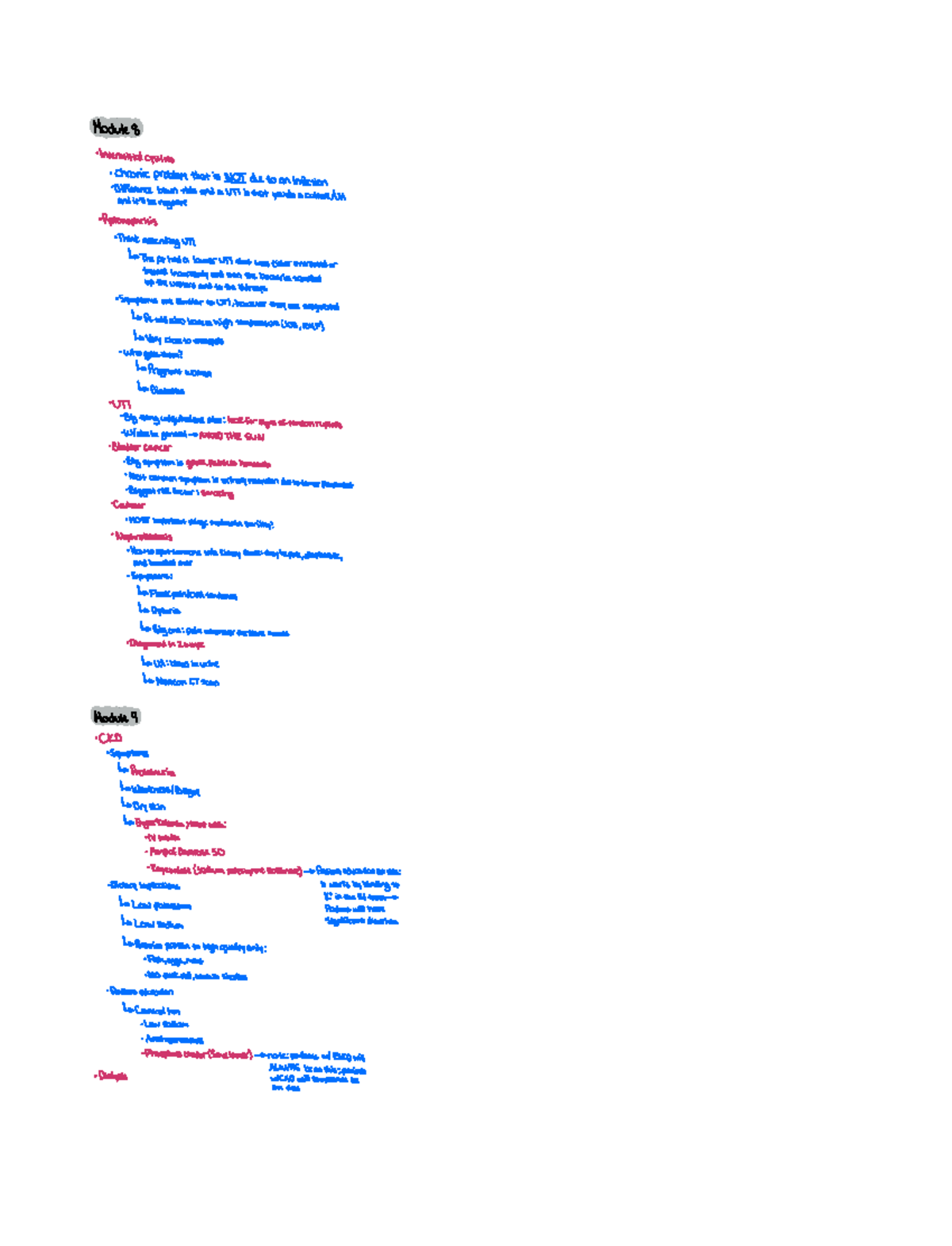 Med Surg Exam Notes - Module 8 interstitialcystitis chronicproblem ...