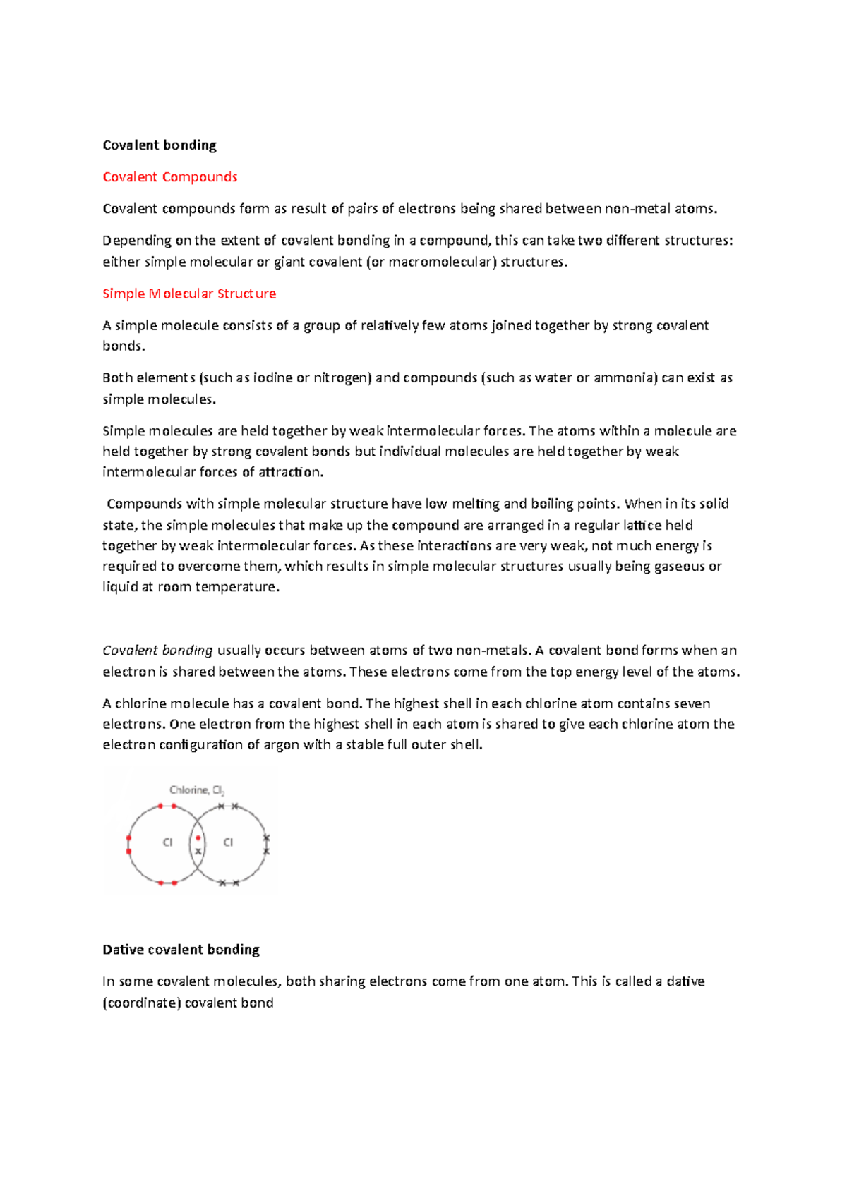 Covalent bonding unit 1 notes - Covalent bonding Covalent Compounds ...