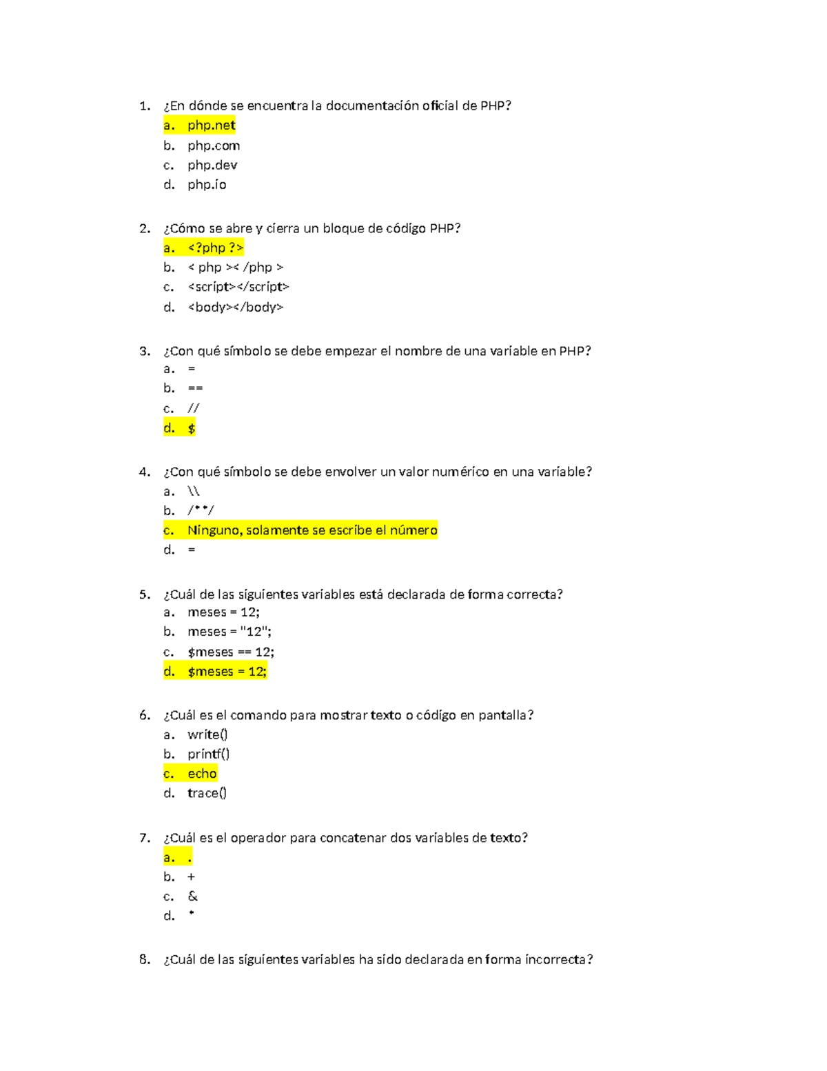 Examen PHP My SQL (resuelto) - ¿En dónde se encuentra la documentación ...