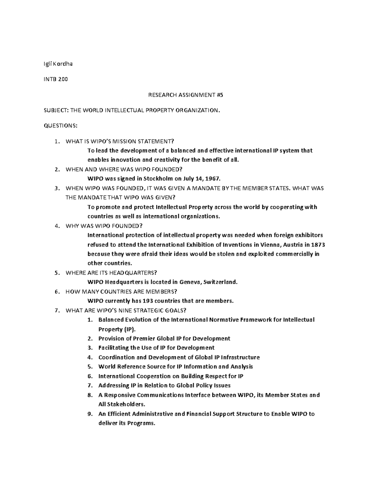 Research Assignment - 5 - Igli Kordha INTB 200 RESEARCH ASSIGNMENT ...