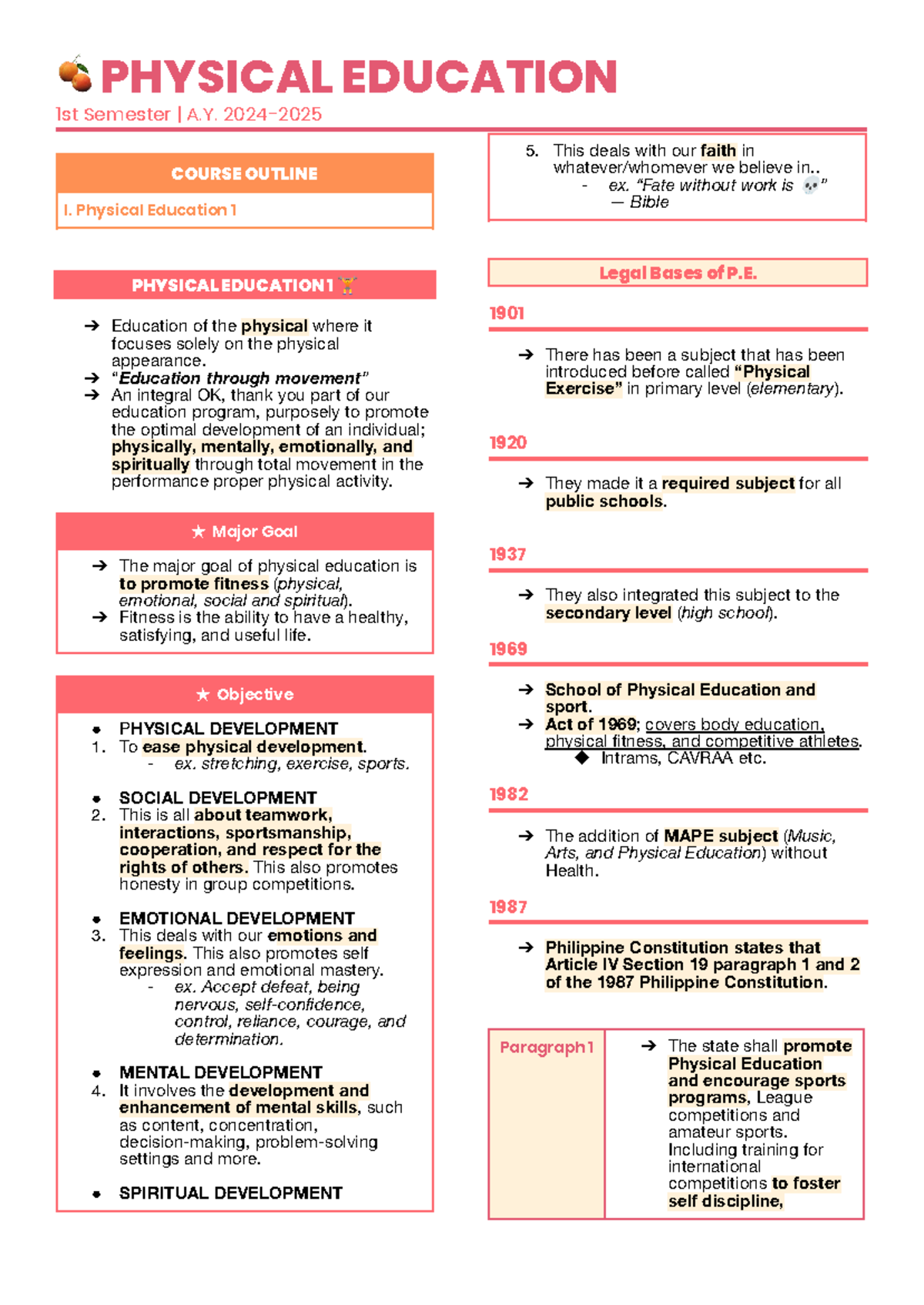 PE 1 - Introduction to Physical Education. - PHYSICAL EDUCATION 1st ...