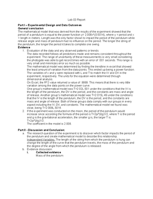 Lab 06 Records - Post lab report - Physics Lab # Lab 06: Force and ...
