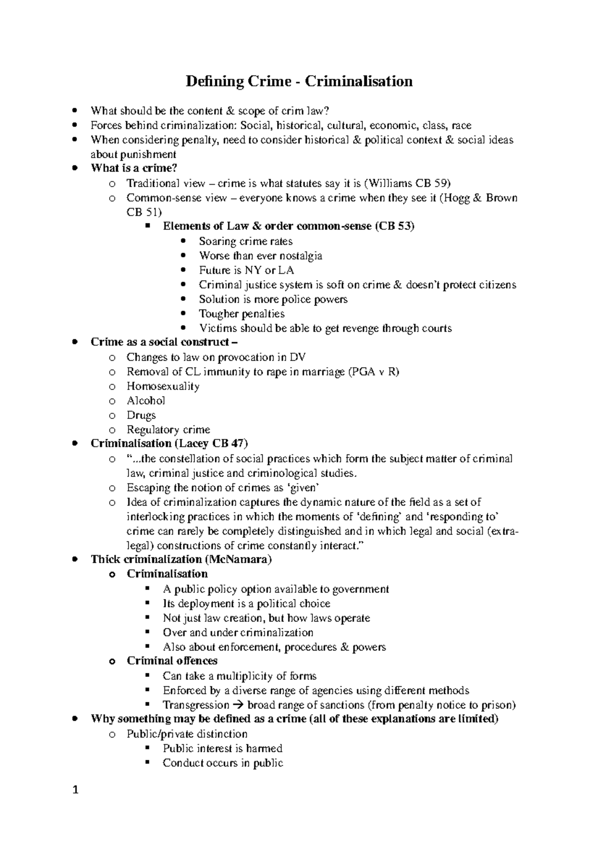 Criminal Law Notes - Summaries of the main topics and a scaffold for ...