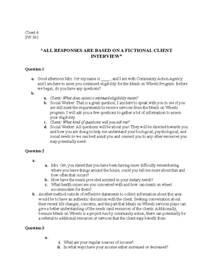 SW 361 Client 6 Assignment - Social Worker’s Name: Date of Home Visit ...