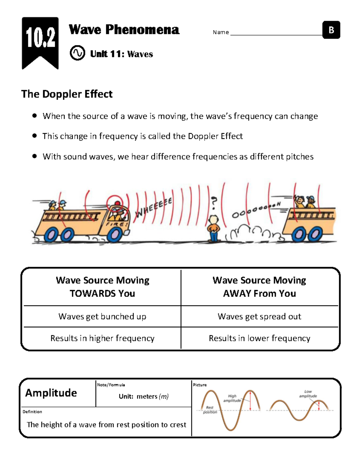10.2 Wave Phenomena Notes (B) - Wave Phenomena Name ...