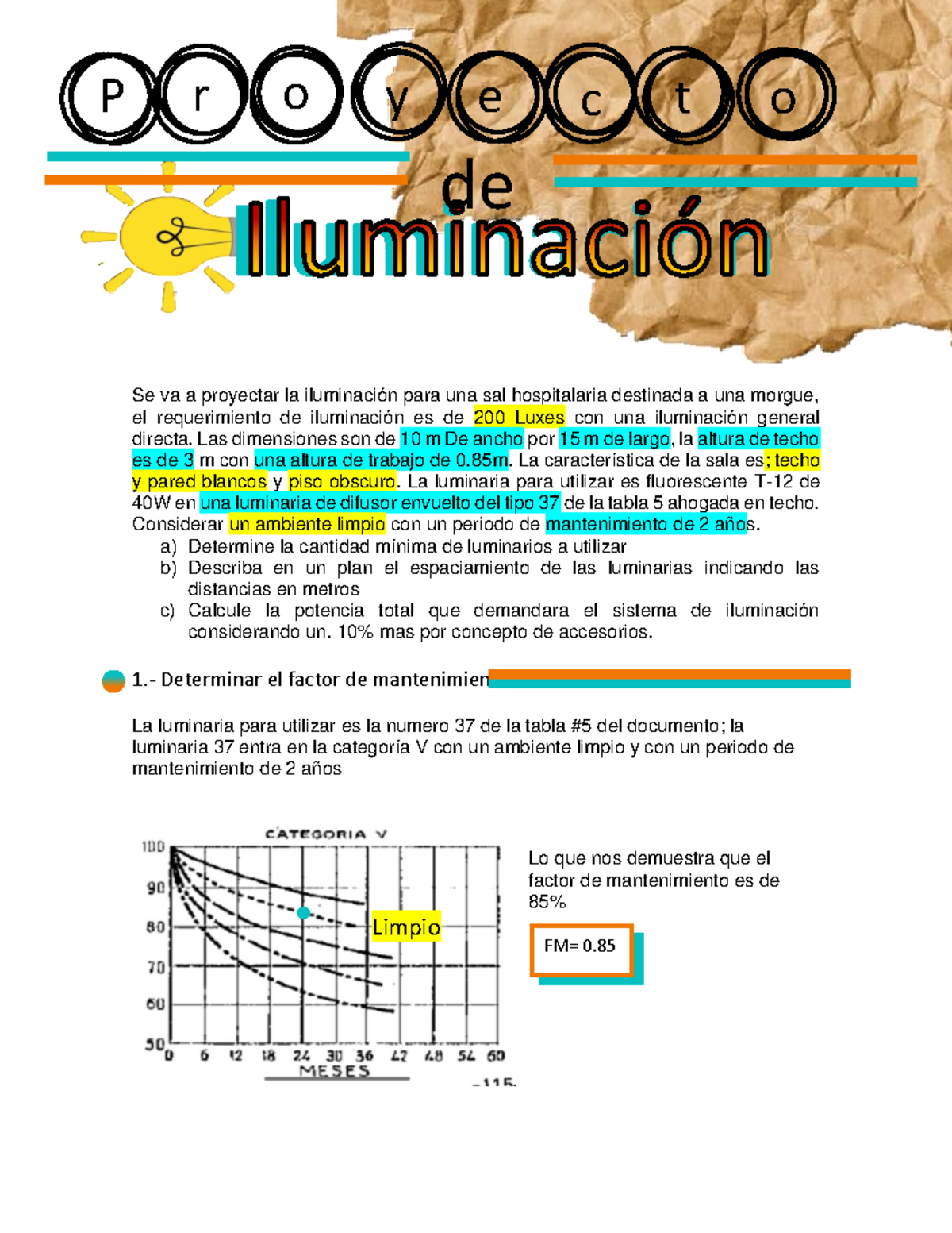 Proyecto de ilumminacion - Warning: TT: undefined function: 32 e Se va a proyectar la ...