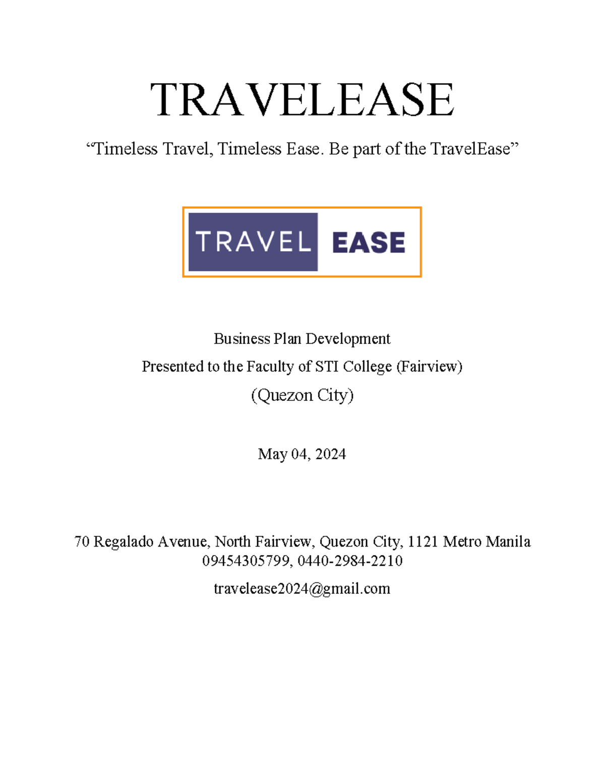 Travelease- Chapter-1 - Bachelor of Science in Information Technology ...