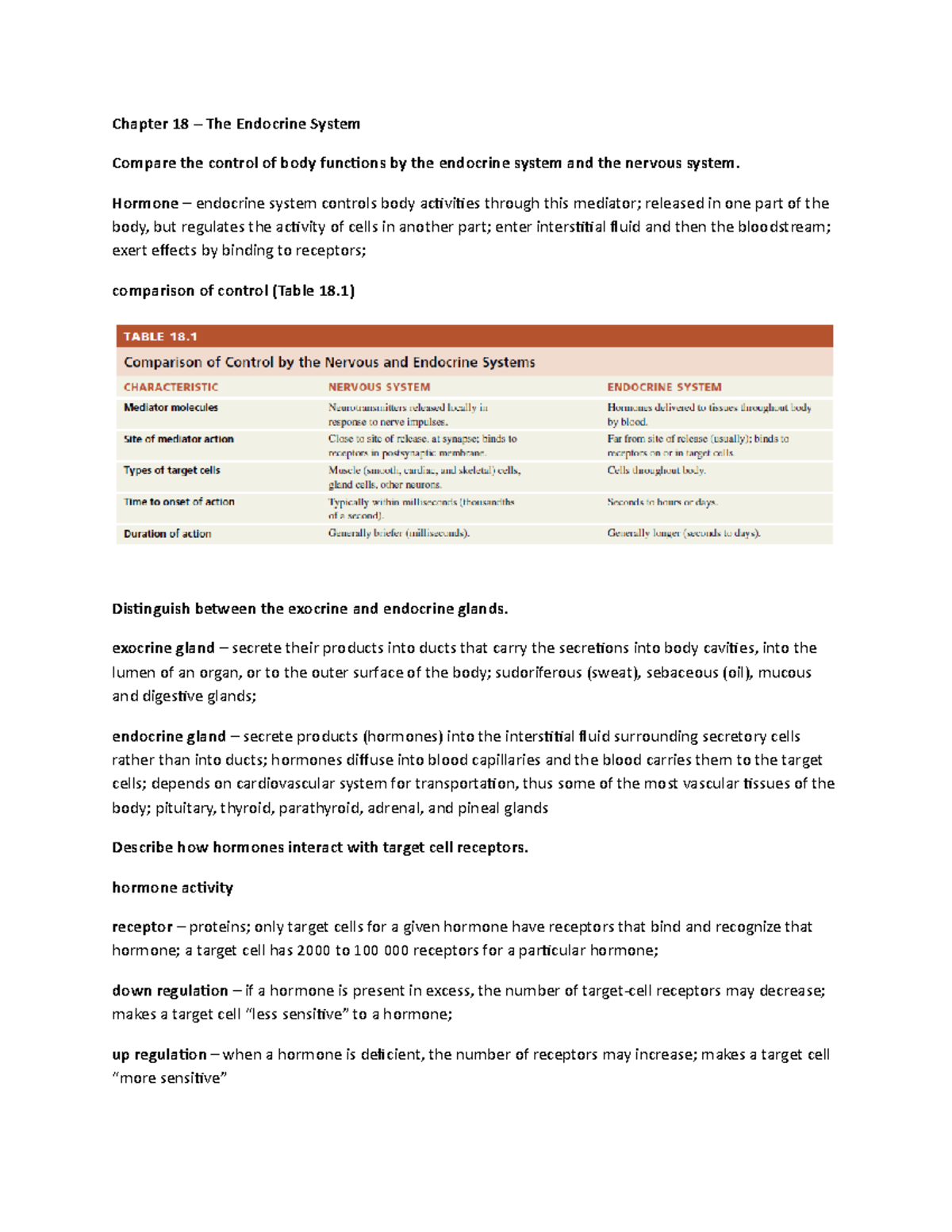 Ch 18 - The Endocrine System - Chapter 18 – The Endocrine System ...