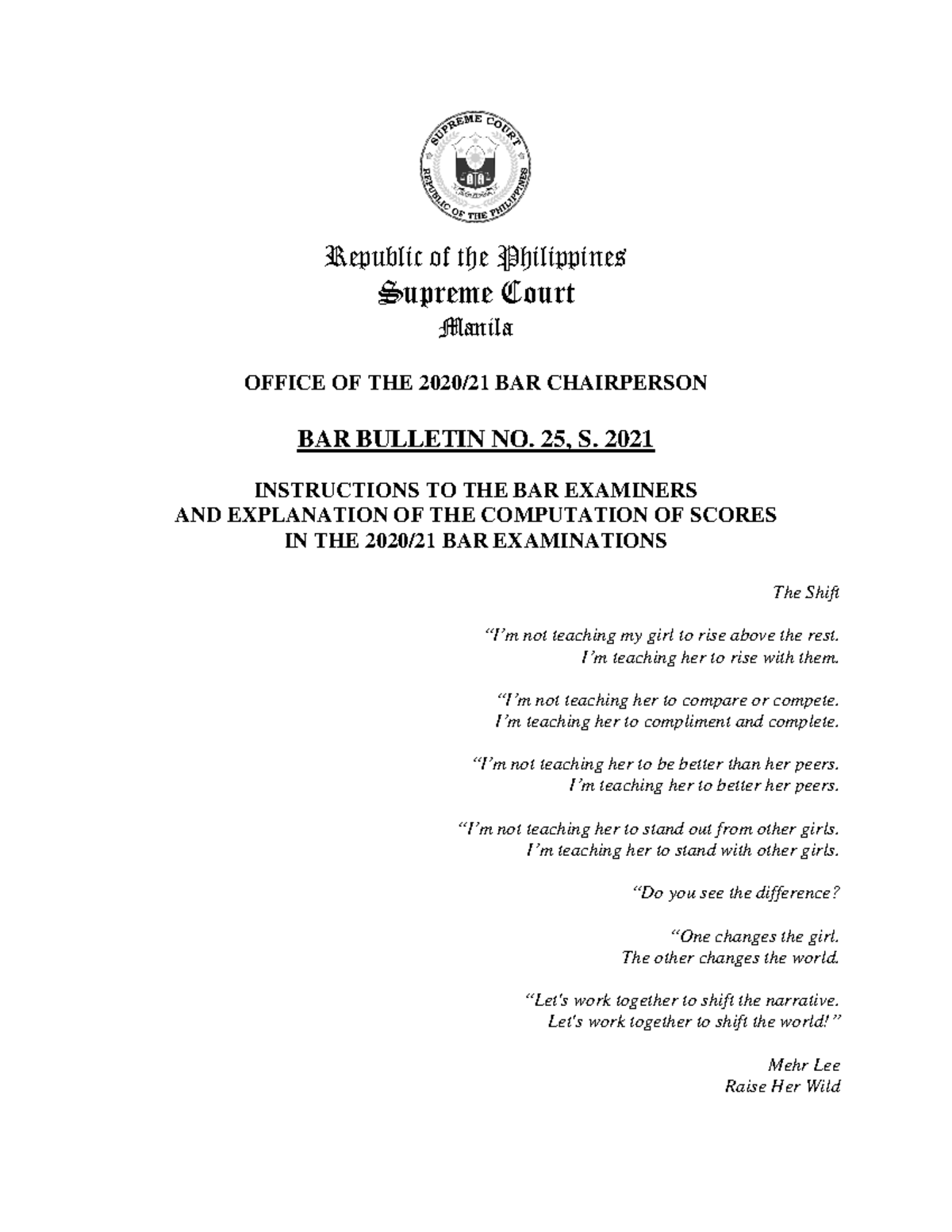 Bar-bulletin-25 - Bar Requirements - Republic of the Philippines ...