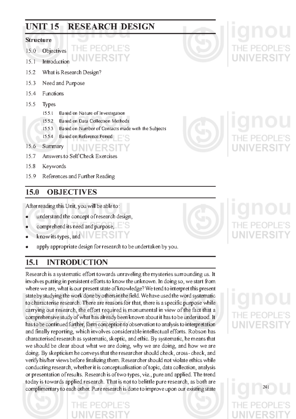 Research design - UNIT 15 RESEARCH DESIGN Structure 15 Objectives 15 ...