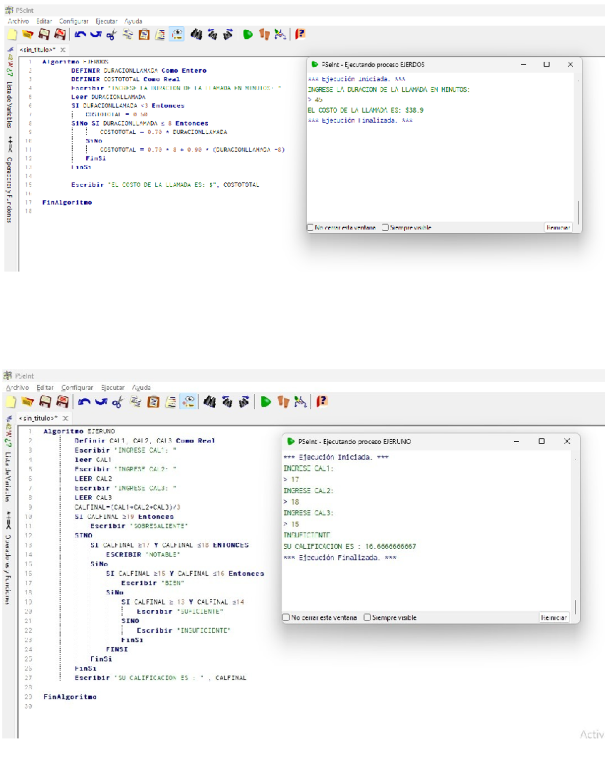 SEM9 - un par de ejercicios - Principios de algoritmos - Studocu