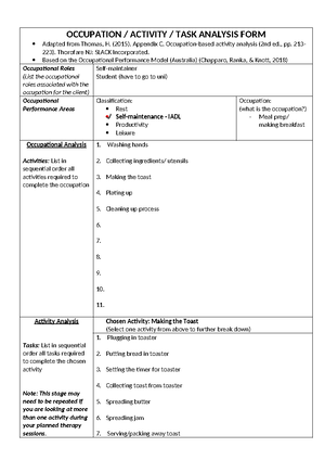 9 areas of occupation by AOTA - Activities of Daily Living (ADLs ...