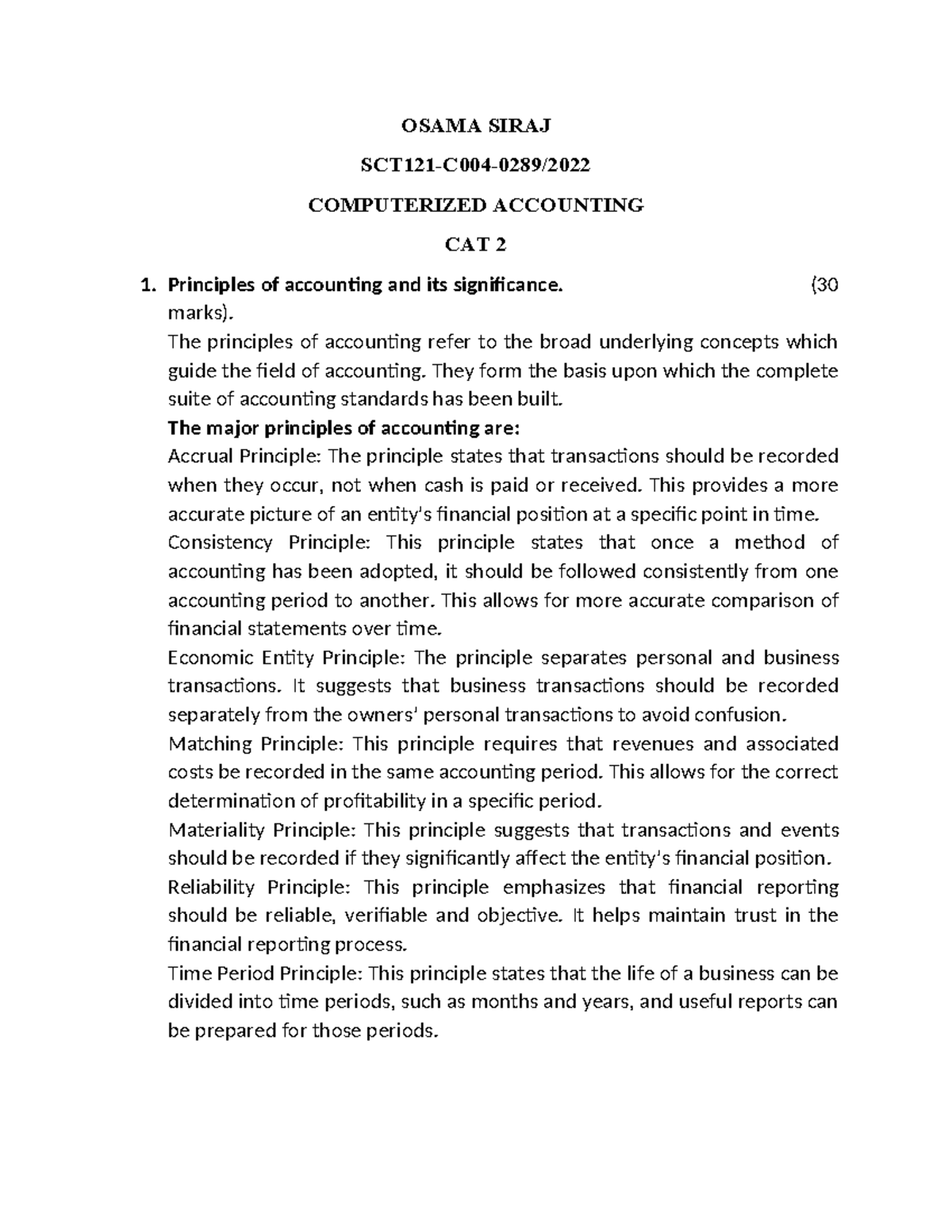 Computerized Accounting Cat - OSAMA SIRAJ SCT121-C004-0289 ...