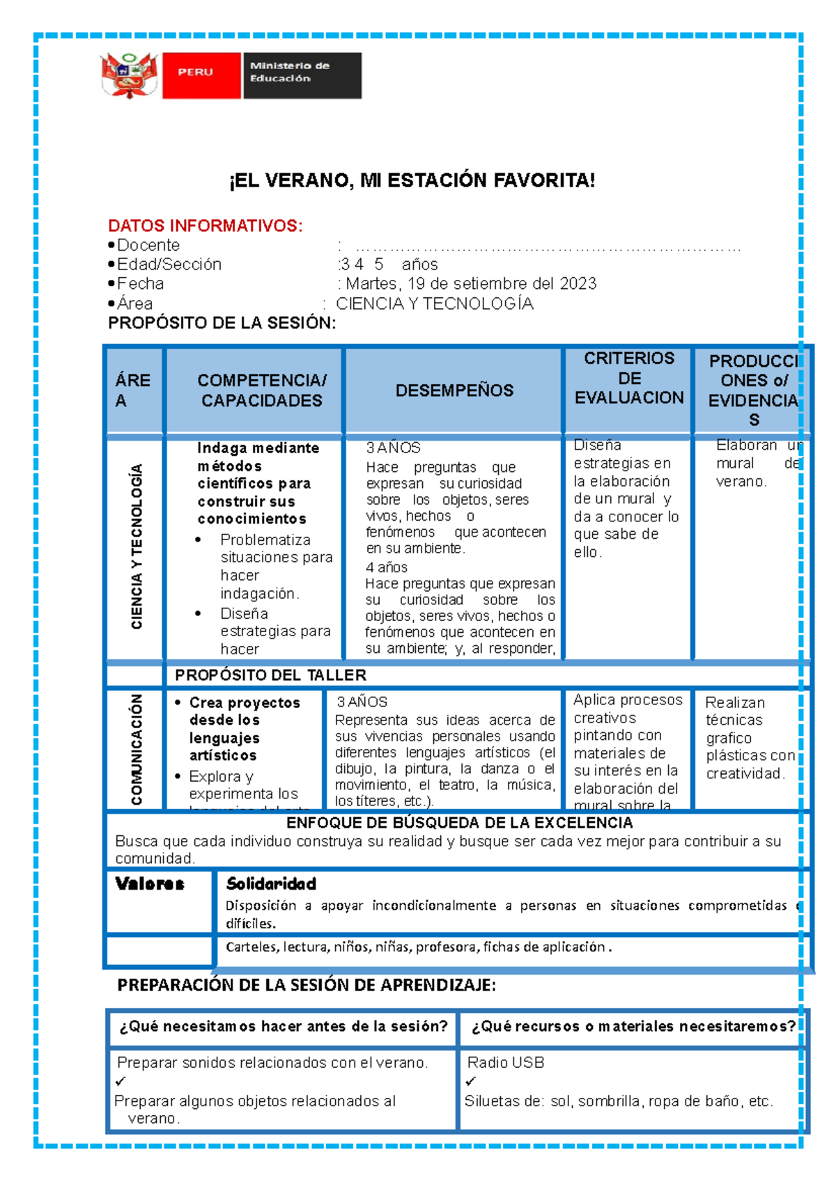 Sesion 2 EL Verano, MI Estación Favorita - ¡EL VERANO, MI ESTACIÓN ...