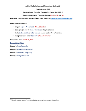 Assignment-2 - dl;klkl;f - Addis Ababa Science and Technology ...