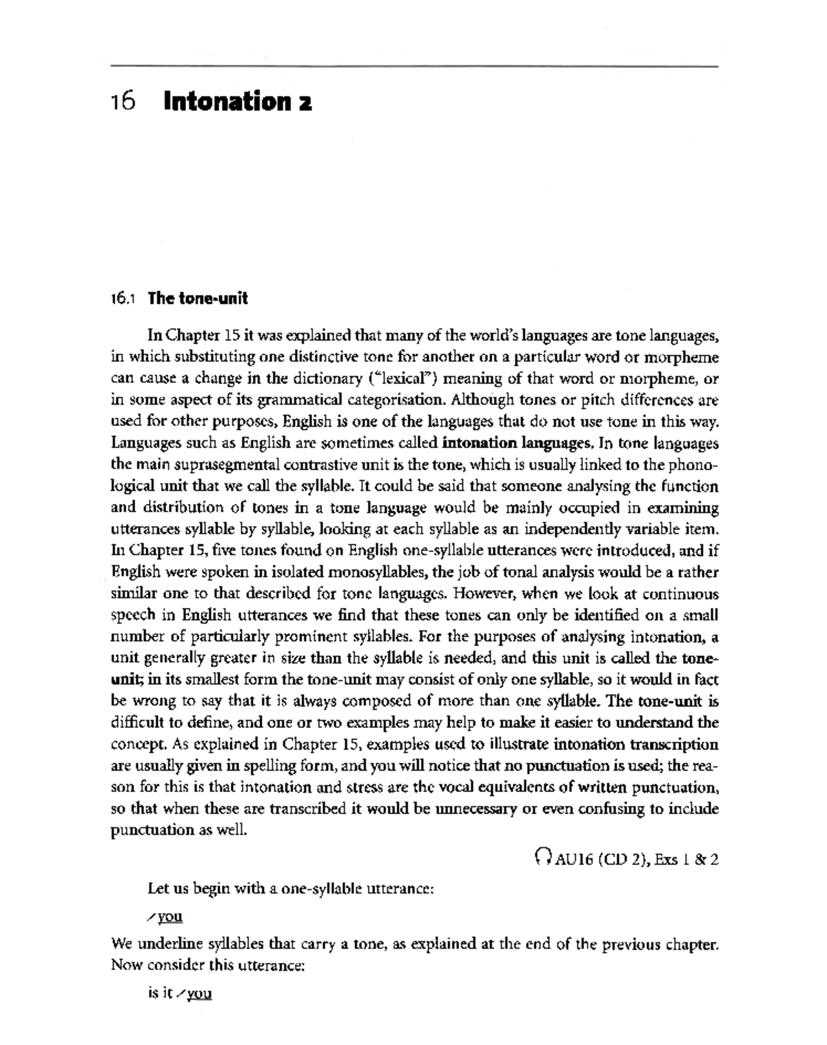 Phonology - Part 4 - .... - 16 Intonation 2 16 Thetone-unit In Chapter ...