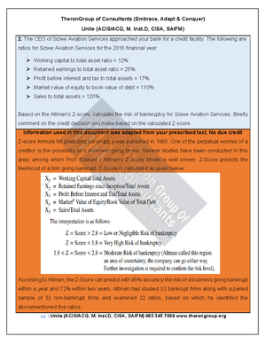 RSK4805 Formula sheet - RSK4805 - Unisa - Studocu